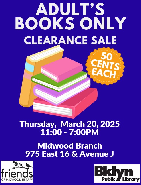 Midwood Friends Adult's Books Only Clearance Sale | Brooklyn Public Library