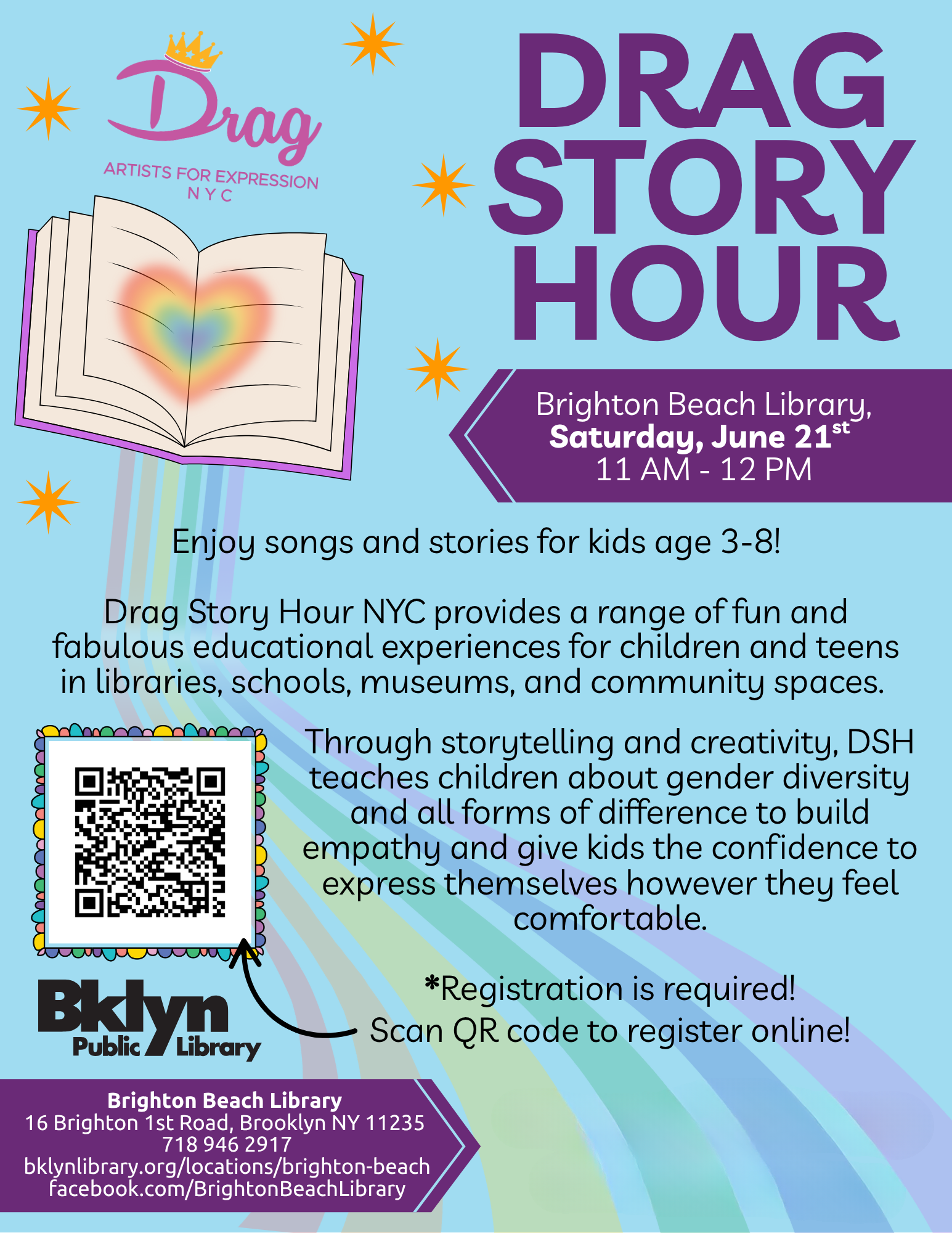Drag Story Hour at Brighton Beach | Brooklyn Public Library