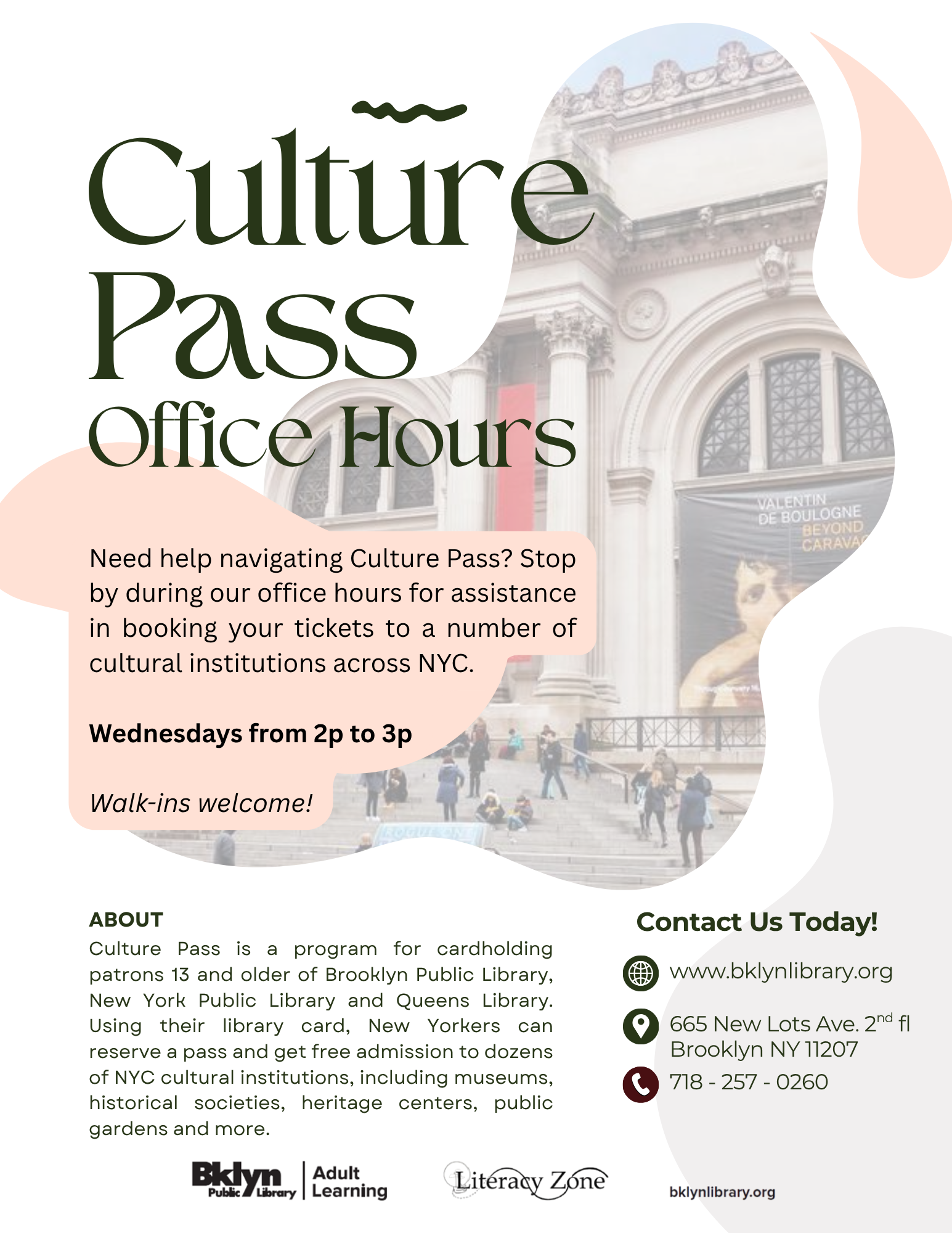 Culture Pass - Office Hours | Brooklyn Public Library
