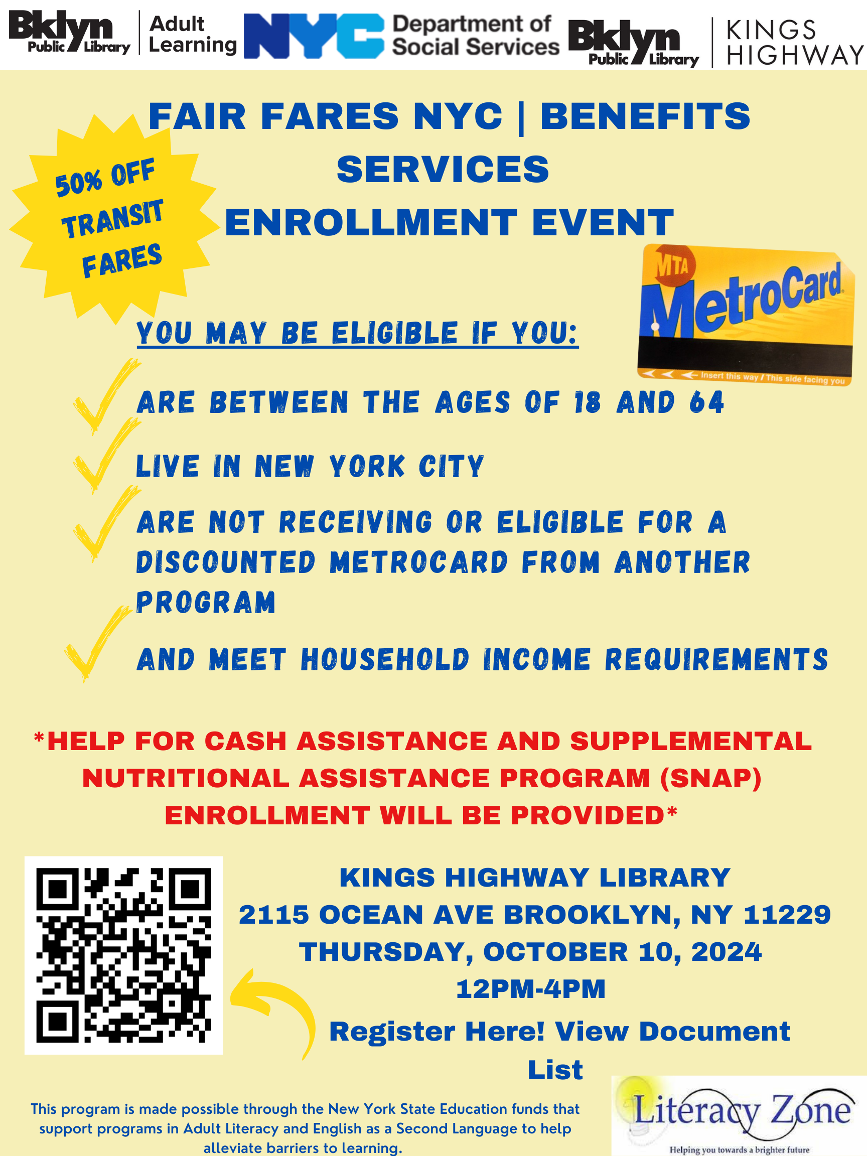 Reduced Metro Cards with Fair Fares | Brooklyn Public Library